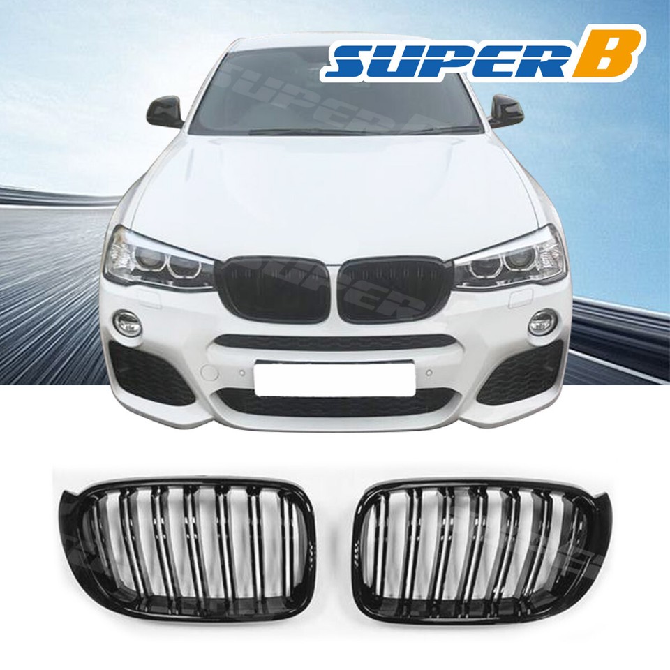 Front Bumper Grill Black Dual Slat Grille Fit 14-17 BMW X3 F25 LCI 14 ...