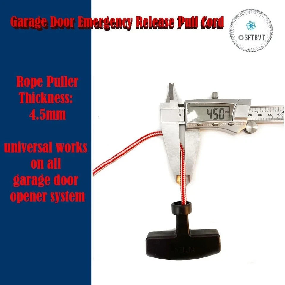 Garage Door Emergency Release Pull Cord with Handle Opener, Attic ...