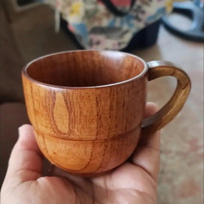 MTech - Insulated Jujube Wood Coffee Mug with Handle - Reusable ...