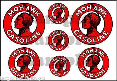 1 INCH 3/4 INCH 1/2 INCH MOHAWK GASOLINE WATERSLIDE DECAL SET DECALS | eBay