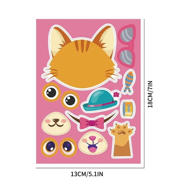 36Pcs/set Toy Stickers Make a Face Sticker Sheets, Make Your Own ...