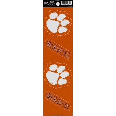 clemson tigers ncaa college spirit car auto sticker decal quad set made ...