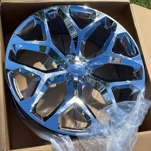 26" Inch Chrome Replica Snowflake Wheels Rims +24 348 G09 CV98 ...