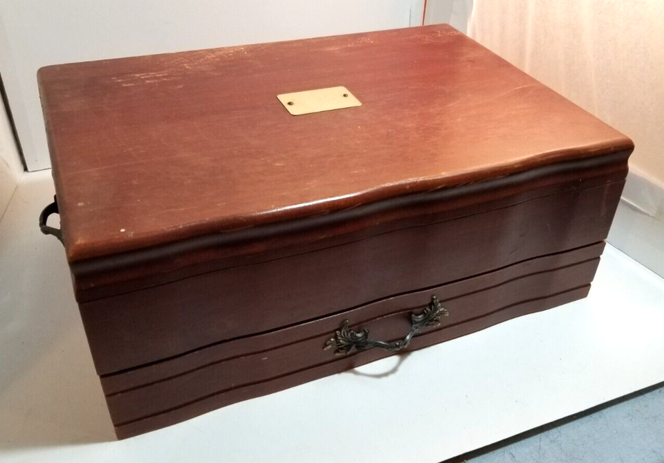 Reed & Barton flatware silverware storage chest box 2 tier | eBay