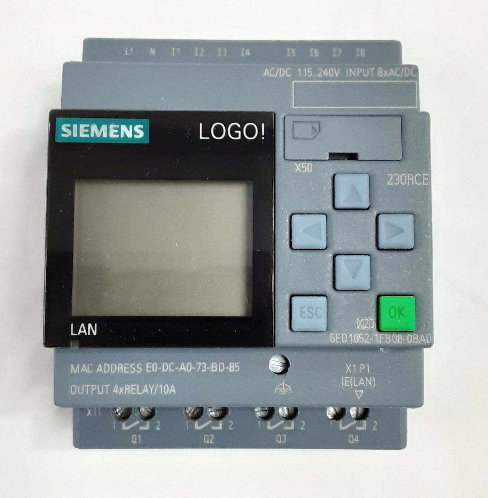 Siemens 6ED1052-1MD08-0BA2 LOGO! 12/24RCE, logic module, display power ...
