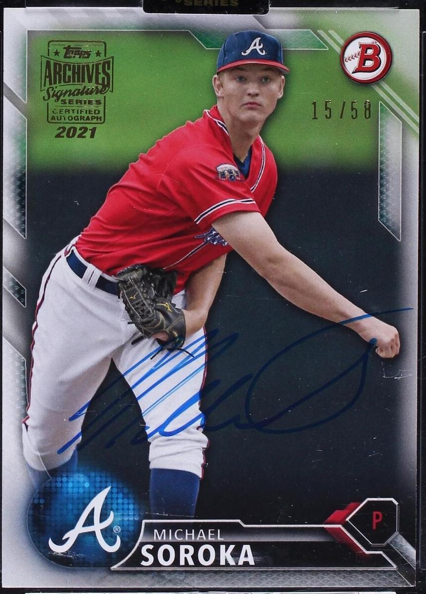 2021 Topps Archives Signature Series - Active Player Edition Buybacks Mike Soroka #16B-BP82 2016 ...