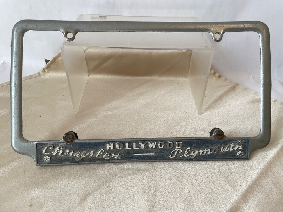 Set Of 3 1950’s Vintage Hollywood Car Dealer CA License Plate Frames | eBay