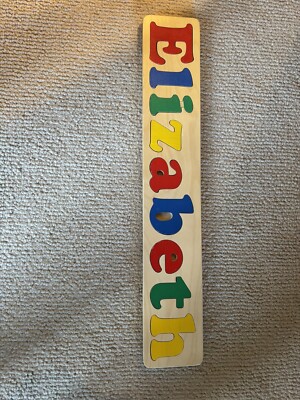 Elizabeth Wooden Name Puzzle Toddler Games | eBay