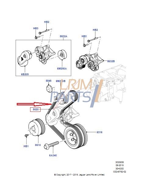 INA Land Rover RR Sport LR4 Range SC V6 V8 3.0L 5.0L SECONDARY BELT ...