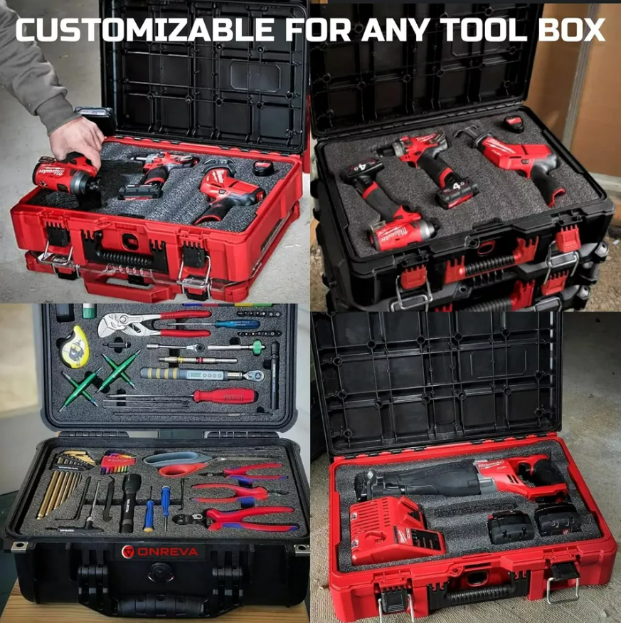 (3-Pack) Kaizen Foam Inserts Customizable Tool Box Shadow Foam ...