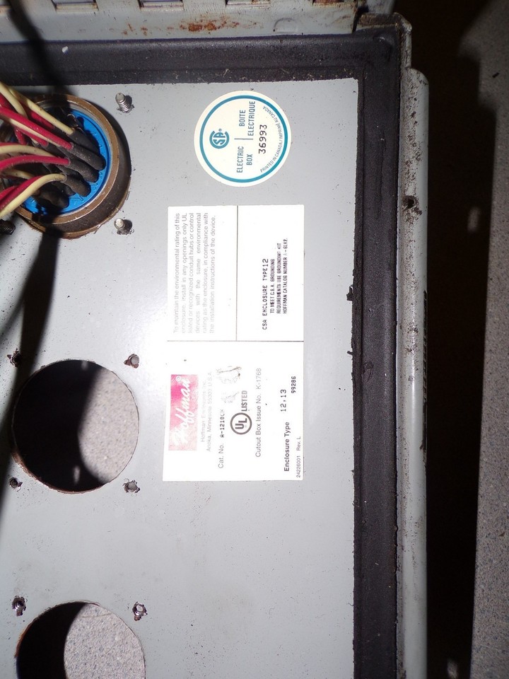 Hoffman Electrical Box with Female Plug Ends A-1210CH K-1768 36993 | eBay