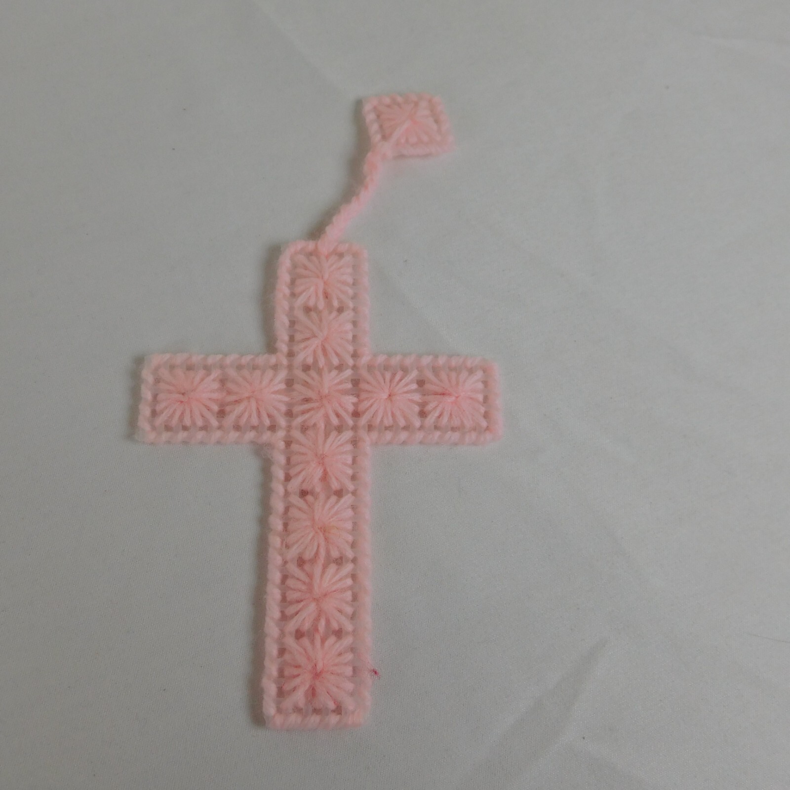 Cross Bookmarks Lot of 5 Plastic Canvas Yarn Religious Christian Blue ...