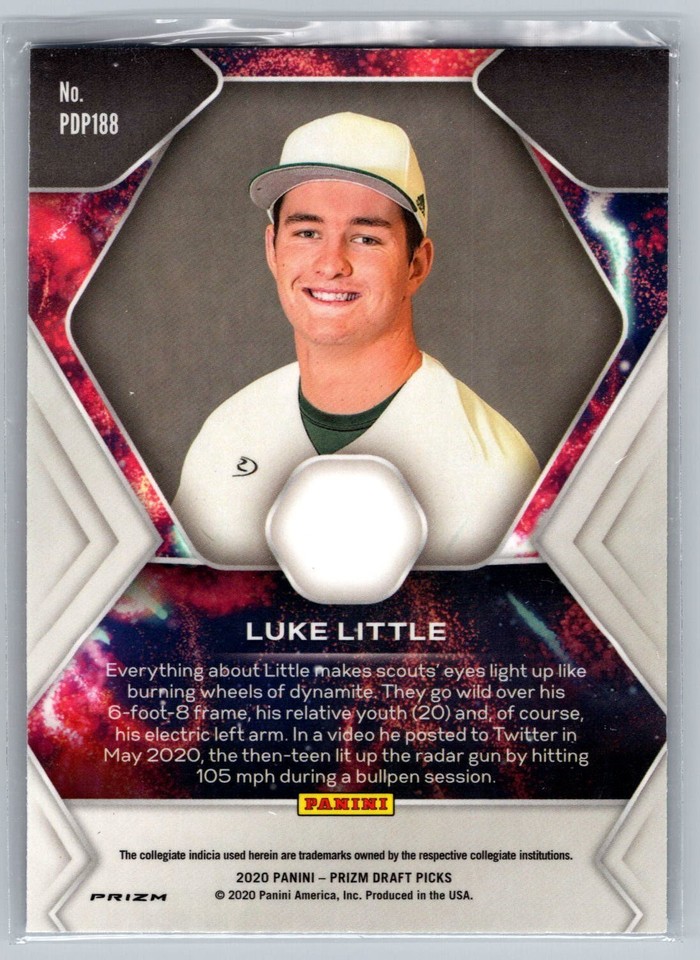2020 Panini Draft Picks #PDP188 Luke Little Hyper Blue and Carolina ...