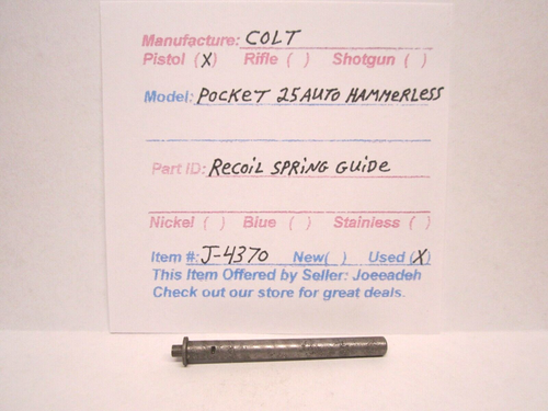 COLT POCKET 25 ACP HAMMERLESS (RECOIL SPRING GUIDE) (ITEM # J-4370) | eBay