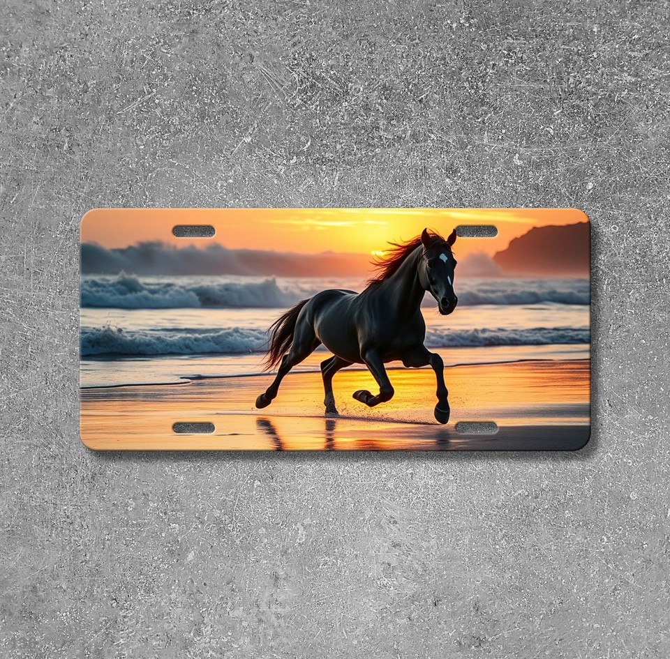Mustang Horse License Plate Customizable Galloping Horse Graphic ...
