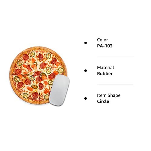 I Love Pizza - Circle Mouse Pad - Rubber Mousepad - Coworker Teacher ...