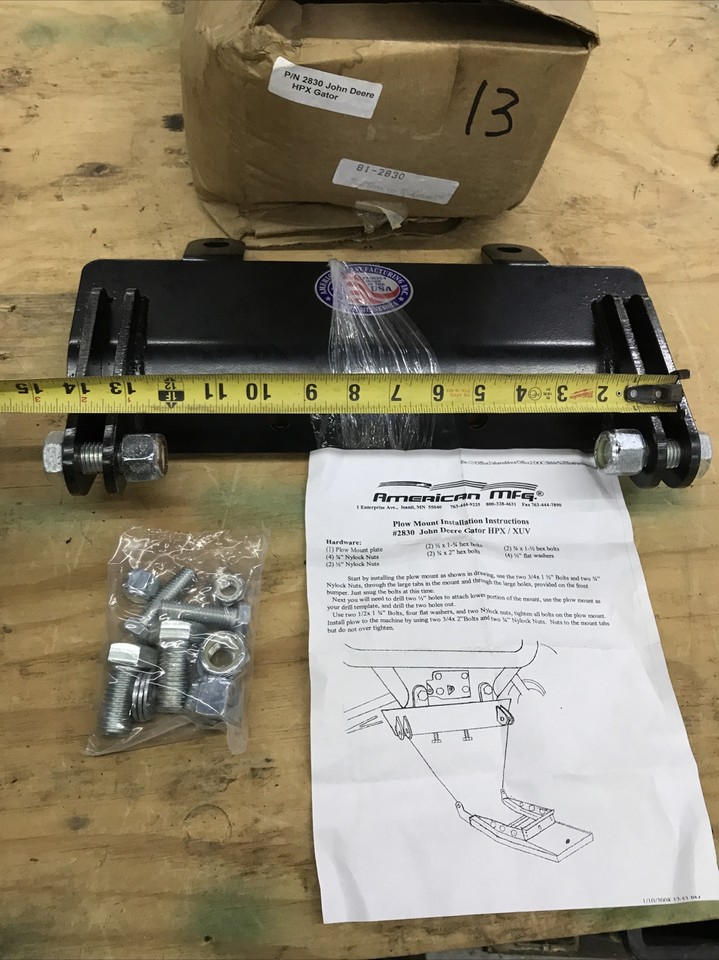 John Deere Gator HPX 2004-2015 Plow 620i 850d Front Plow Mount plate ...