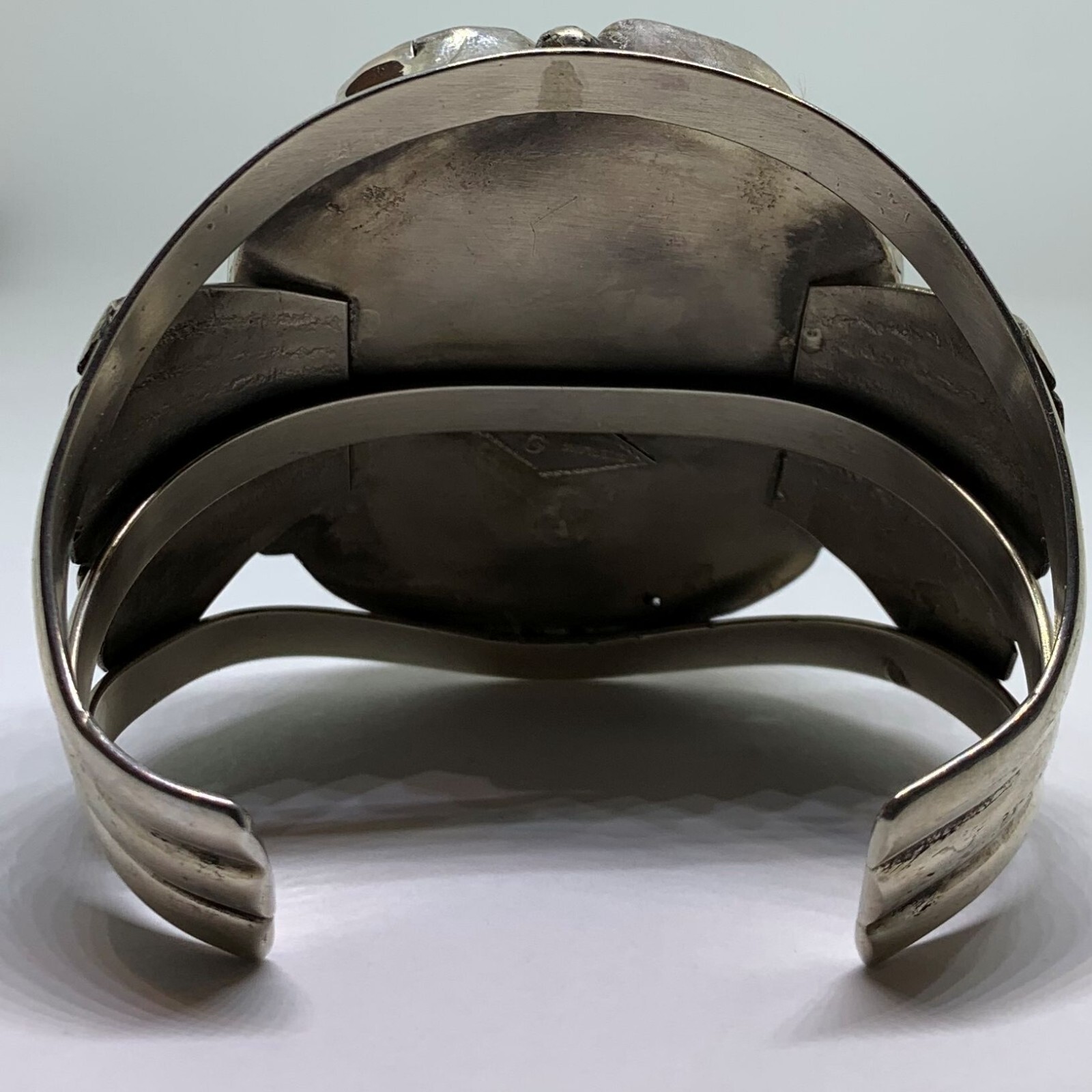 Carved Turquoise Native American Brave + Stones 925 Silver Cuff ...