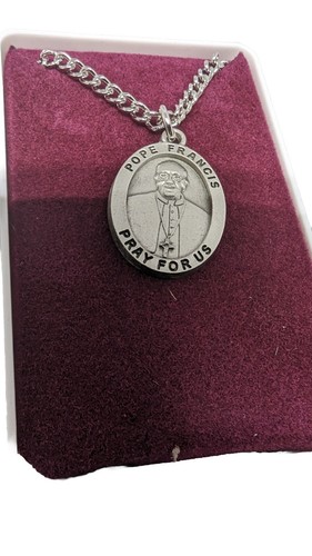 Pope Francis Pewter Catholic Charm Pendant Necklace w 24" Chain ...