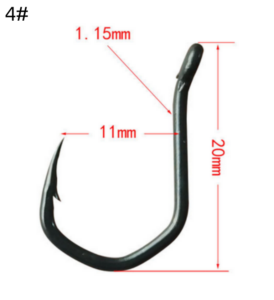 50/100PCS High Carbon Steel PTFE Coating Carp Fishing Hook Jig Head ...