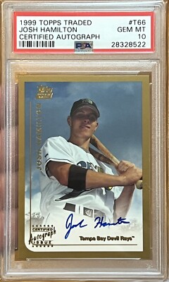 PSA 10 JOSH HAMILTON 1999 Topps Traded #T66 RC Rookie Auto Autograph ...