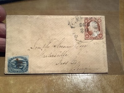 LO2 1851 Semi-Official US Carrier Despatch & #11 Washington Stamps on ...
