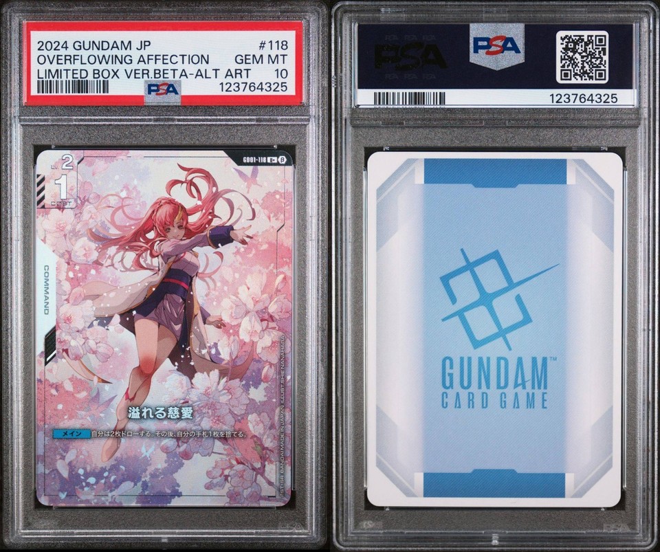 Overflowing Affection Japanese Beta GD01-118 U+ PSA 10 GEM MINT Gundam Card Game | eBay