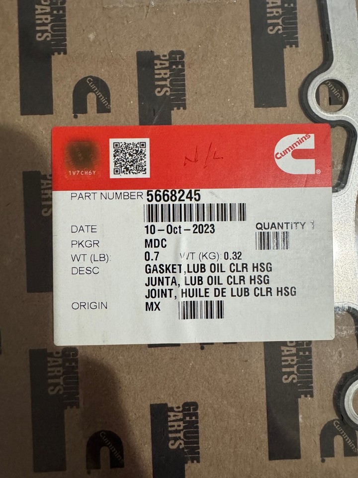 5668245 Oil Cooler gasket for Cummins X15 | eBay