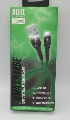 Altec Lansing ALMC1GR two(2) 10 ft each Xbox Micro Light-up Led ...