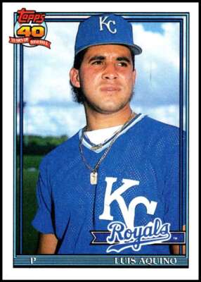 1991 Topps #169 Luis Aquino NM-MT Royals | eBay