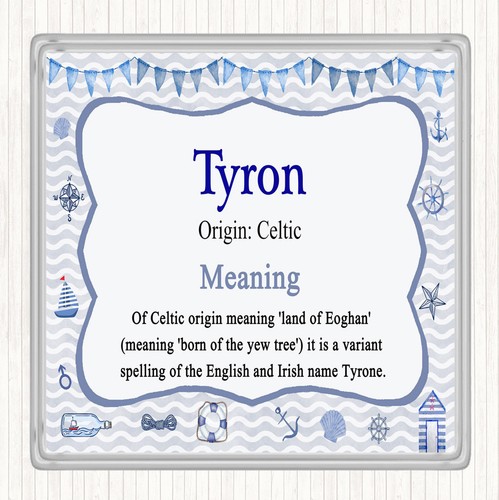 Tyron Name Meaning Drinks Mat Coaster Nautical | eBay