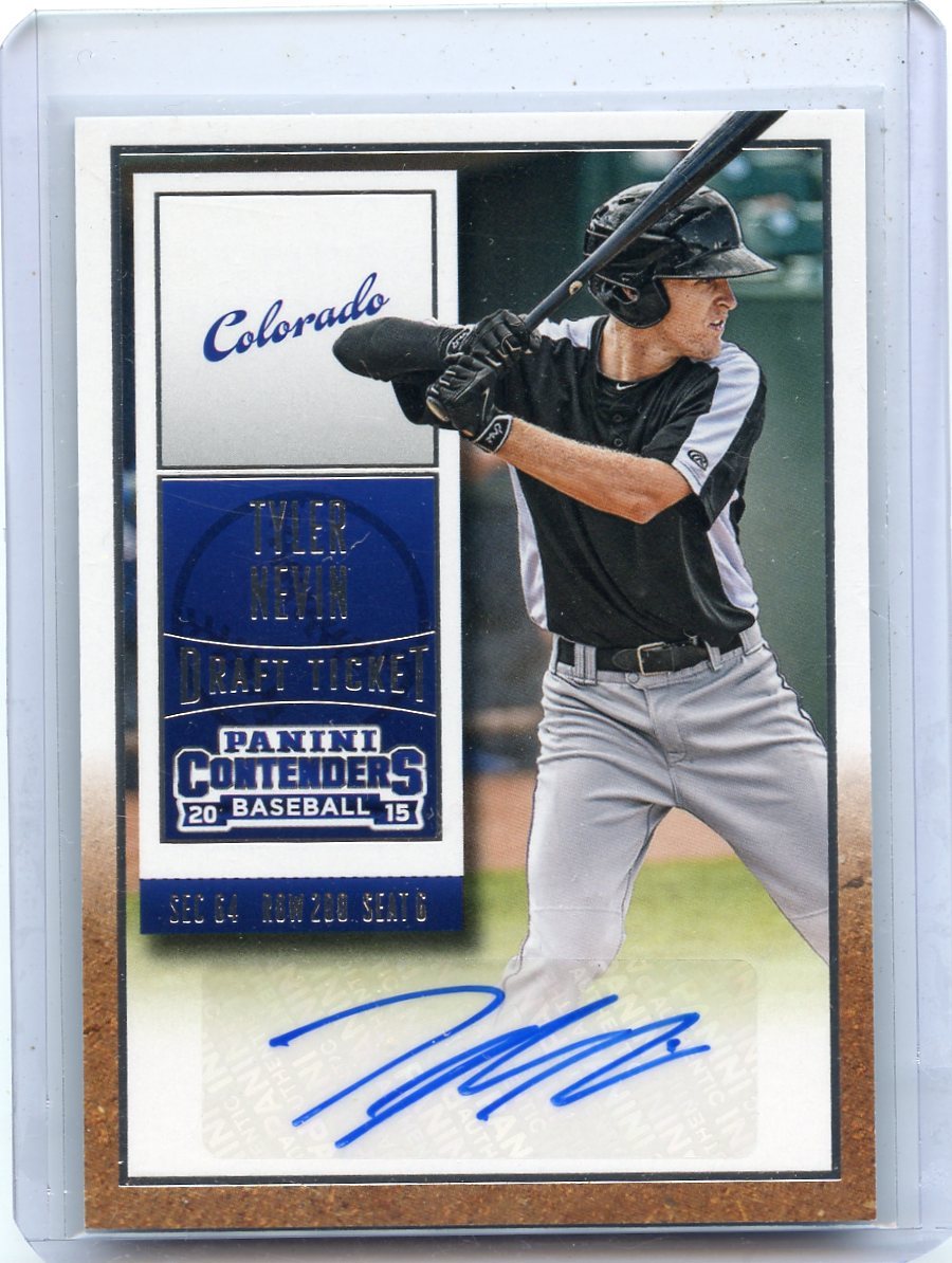 2015 CONTENDERS #48 TYLER NEVIN AUTOGRAPH ROOKIE RC, COLORADO ROCKIES ...