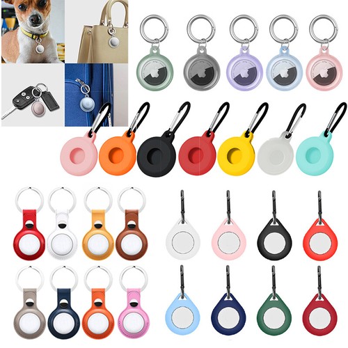For Air Tag Silicone Loop Holder Keyring Protective Carry Case Keychain ...