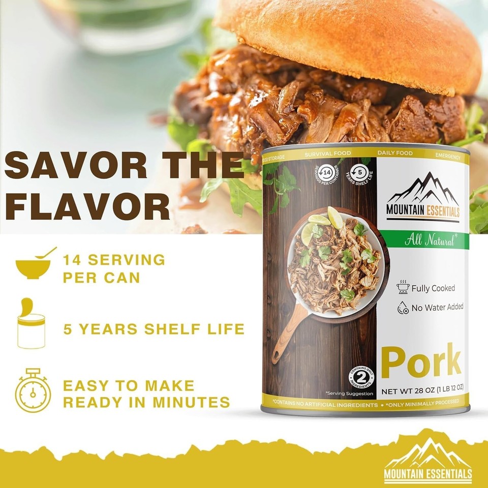 5 Can- Mountain Essentials Variety Pack 28oz Beef, Pork, G.Beef ...