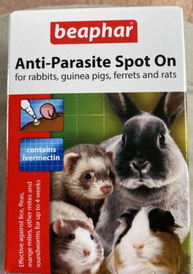 2 BoXs ANTI PARASITE SPOT ON FLEA TREATMENT RABBITS GUINEA PIGS FERRETS ...