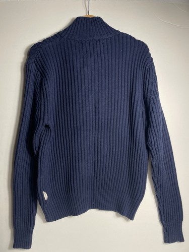 North Sails Men's Blue Pull Over Sweater Cotton & Wool Button Up Neck ...
