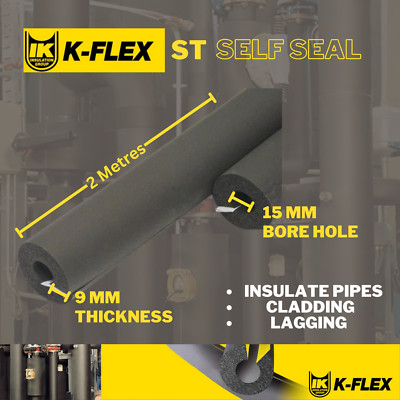 K Flex ST Self-Seal Pipe Insulation- 9mm x 15mm x 2m, Great For Pipes ...