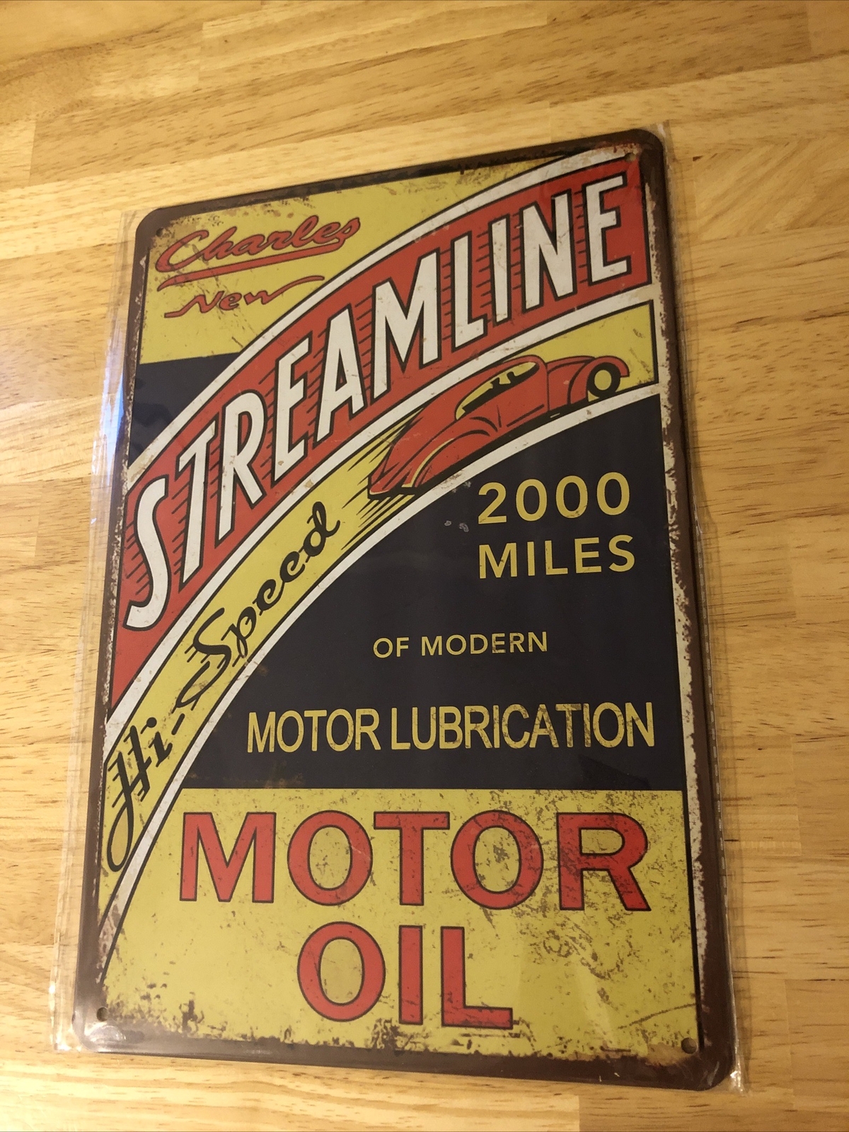 Charles New Streamline Motor Oil Replica Sign 8x11 | eBay