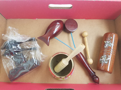 Random Percussion Instruments - Tone Block, singing bowl, shaker lot ...