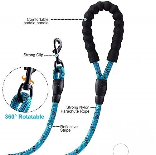 Strong Dog Rope Leash with Comfortable Padded Handle and Highly ...