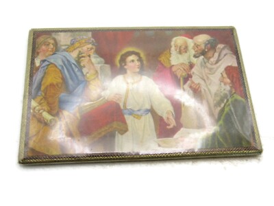 Religious Gathered People Scene Portrait Stand Up Frame Gold Tone | eBay