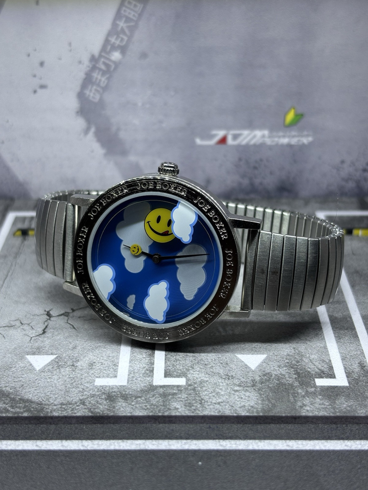 Vintage JOE BOXER Smiley Face Clouds Watch 1996 Metal… - Gem
