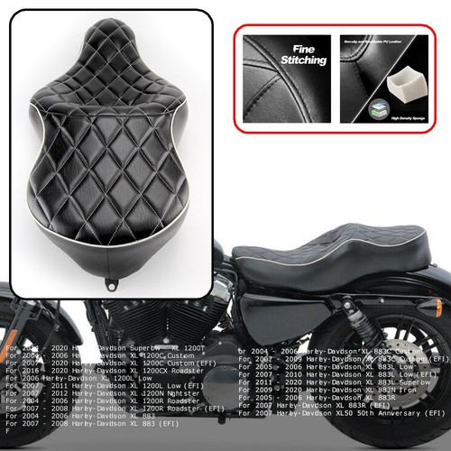 For Harley Sportster XL Iron 883 1200 Custom Driver Rider Passenger Two ...