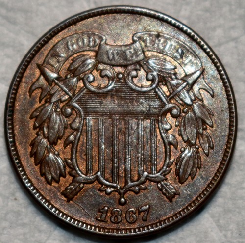 About Uncirculated 1867 Two Cent Piece, Sharp, Lustrous specimen. | eBay