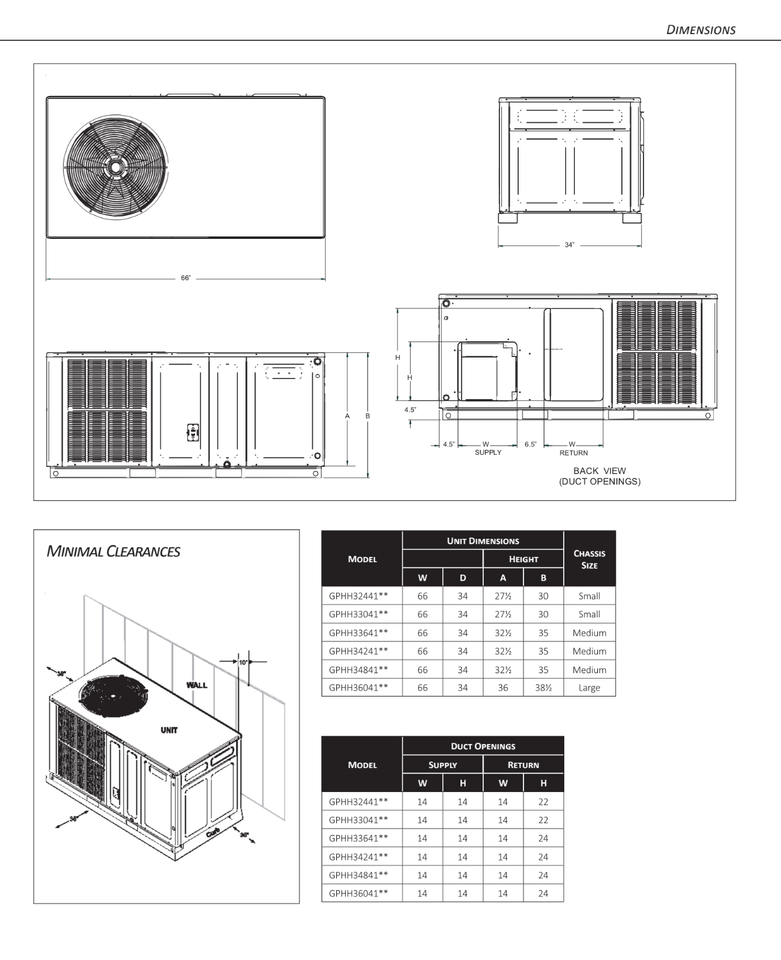 3.5 Ton Goodman Heat Pump Package Unit 13.4 SEER2 Central Air ...