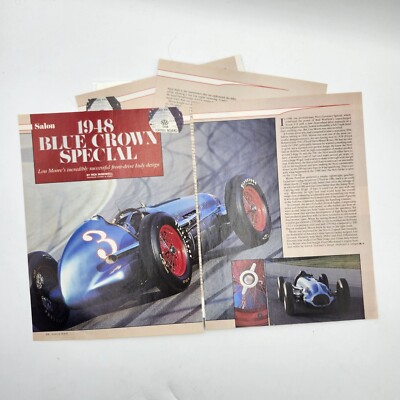 Road And Track 1948 Blue Crown Special Indy Car June 1986 Magazine ...