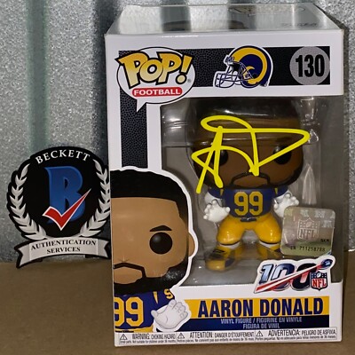 Aaron Donald Signed Autographed Funko Pop 130 Los Angeles Rams Beckett ...
