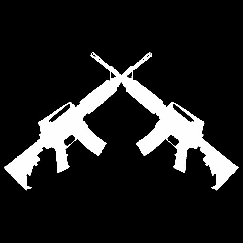 Crossed AR-15s sticker VINYL DECAL Military Service Hero Patriot ...