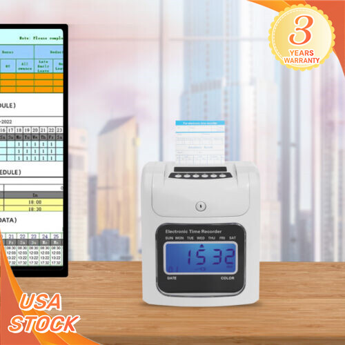 Office Punch Card Machine Employee Staff Attendance Puncher Time ...