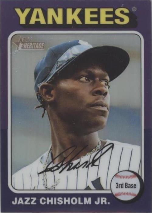 2024 Topps Heritage High Number - Jazz Chisholm #523 Chrome Purple ...
